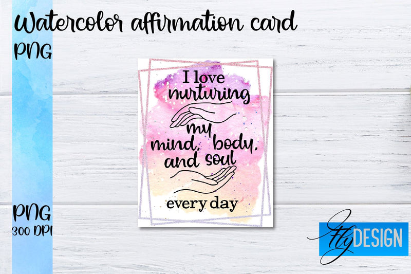 Watercolor Affirmation Cards PNG | Positive Affirmation PNG - So Fontsy