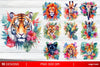 Watercolor Animal T-shirt Sublimation | Print Designs Bundle - So Fontsy