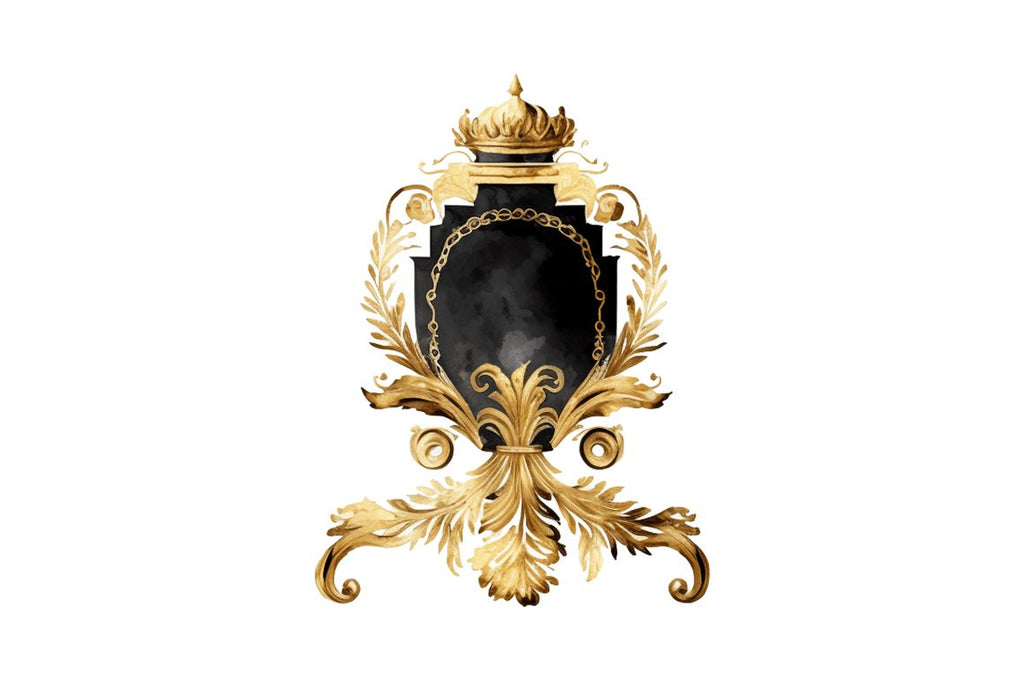 Watercolor Black and Gold Antique Clipart Bundle - So Fontsy