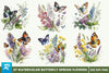 Watercolor Butterfly and Spring Flowers Bundle - So Fontsy