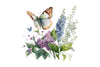 Watercolor Butterfly and Spring Flowers Bundle - So Fontsy