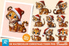 Watercolor Christmas Cute Tiger Clipart Bundle - So Fontsy