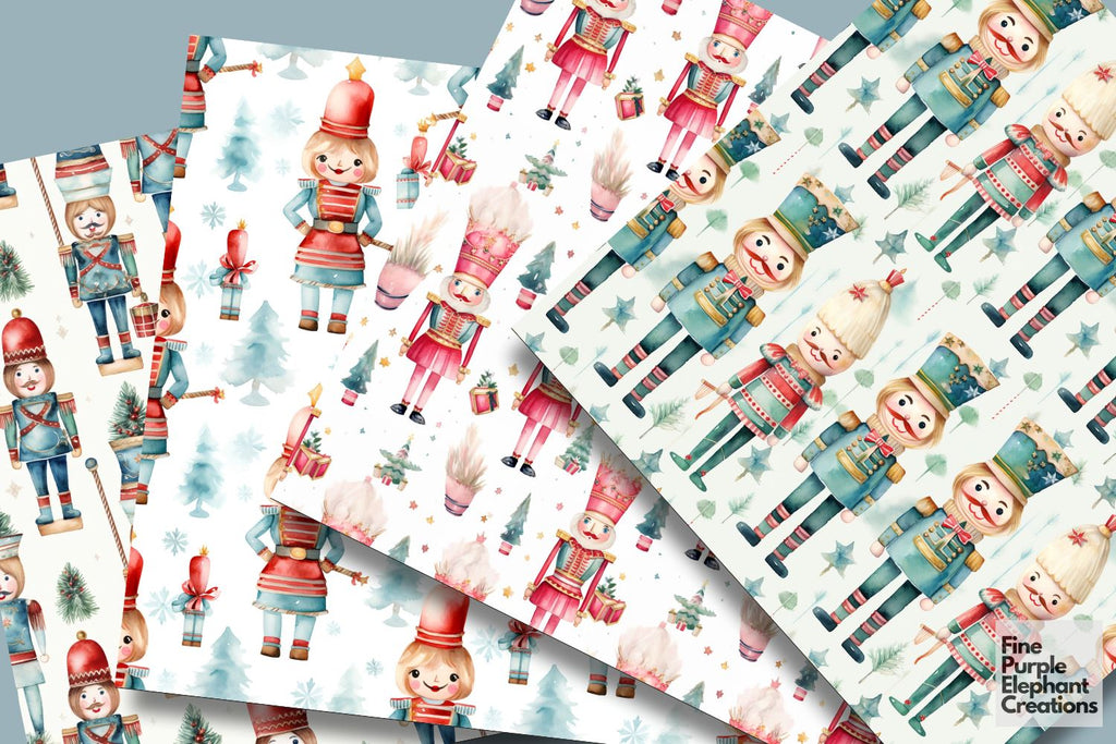 Watercolor Christmas Holiday Nutcracker - So Fontsy