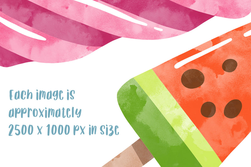 Watercolor popsicles clipart Summer clipart Ice cream png - So Fontsy