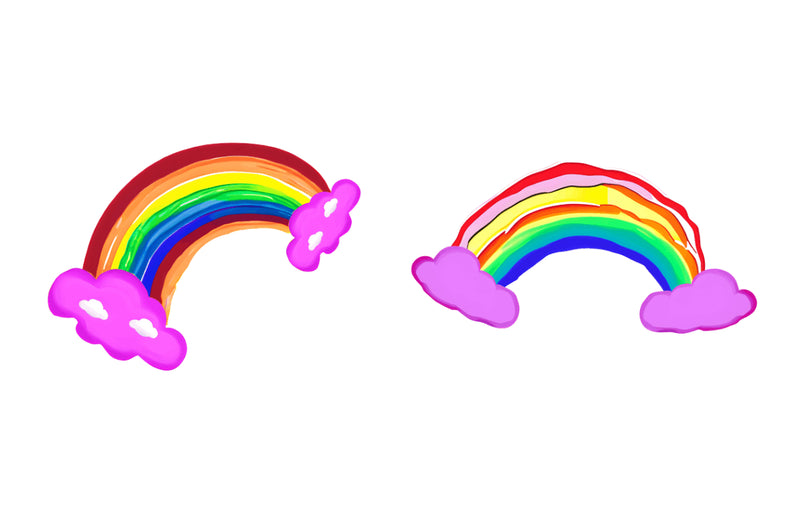 Watercolor Rainbow Doodle Clipart Bundle - So Fontsy