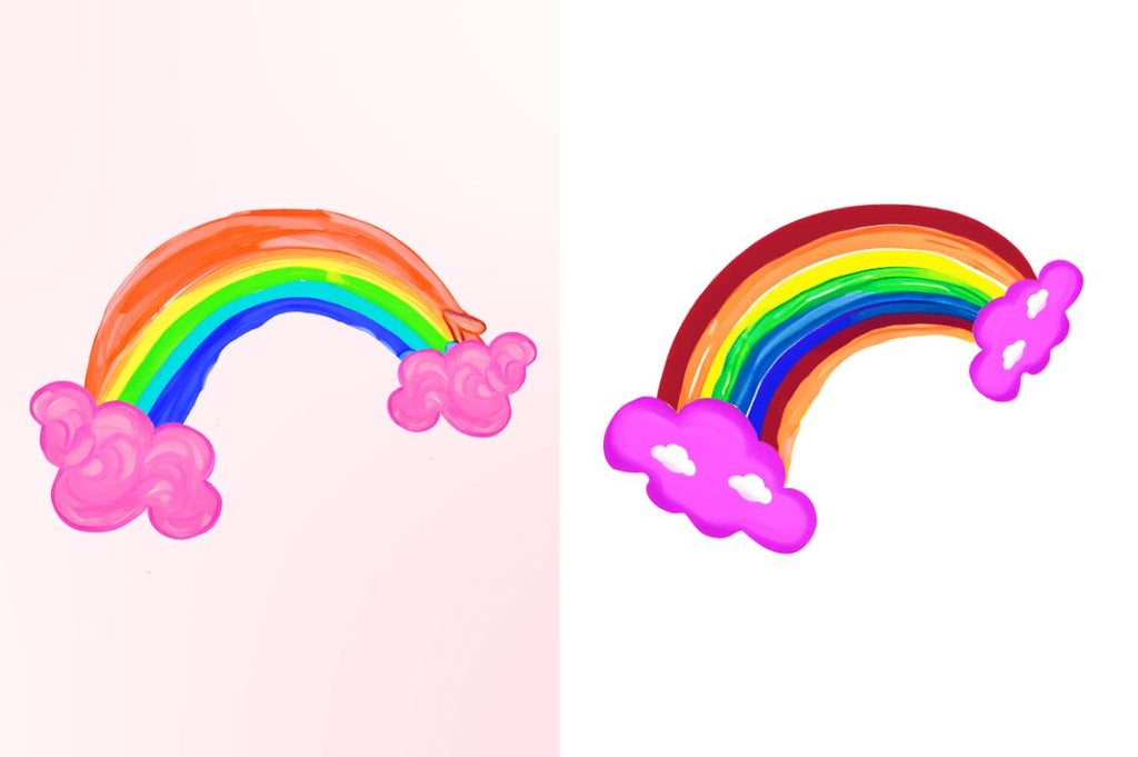 Watercolor Rainbow Doodle Clipart Bundle - So Fontsy
