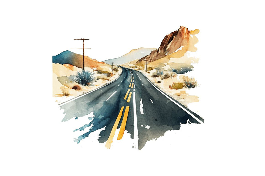 Watercolor Road Street Highway Clipart Bundle - So Fontsy