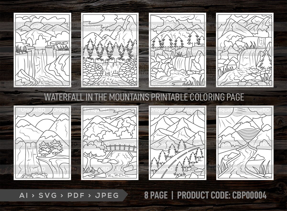 mountain coloring pages print