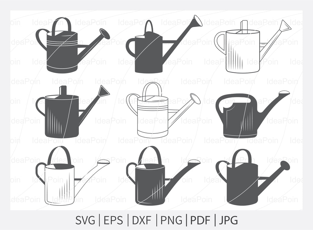 Watering Can SVG File, Watering Can Silhouette, Watering Can Vector ...