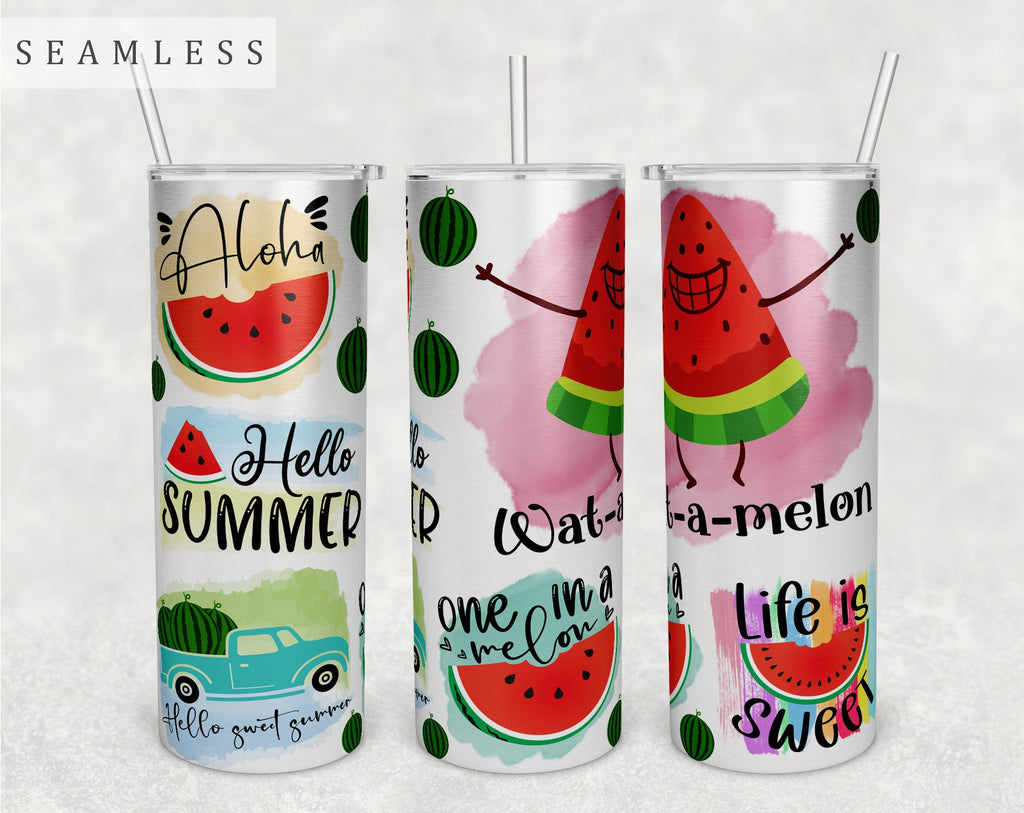 Watermelon Quotes Tumbler Wrap, 20 Oz Skinny Tumbler Sublimation Design ...