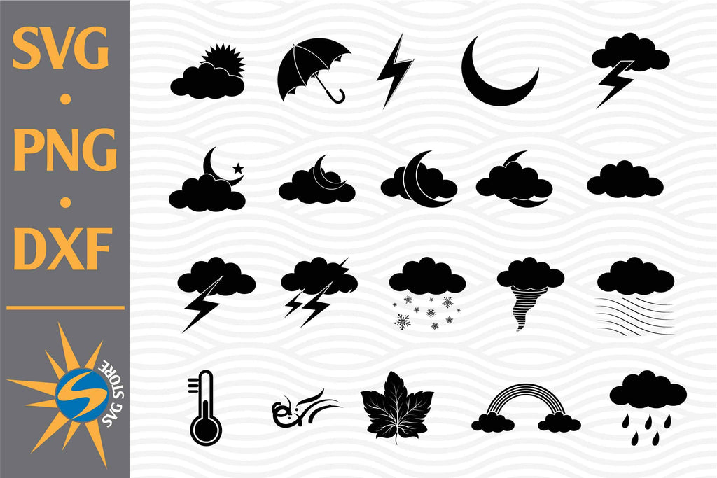 Weather Icon SVG, PNG, DXF Digital Files Include - So Fontsy