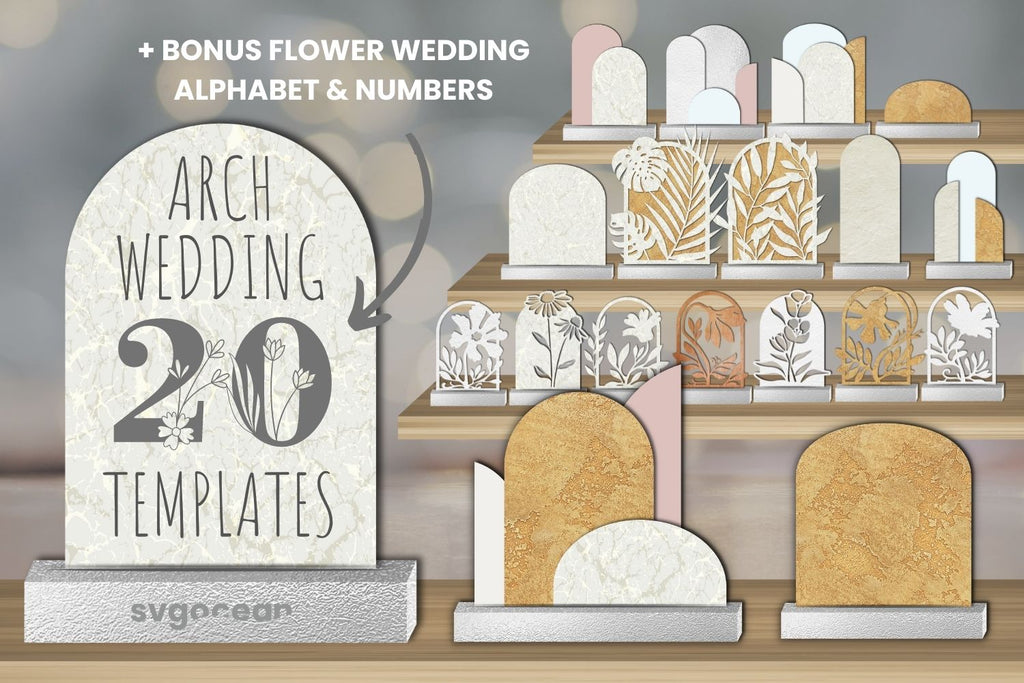 Wedding Arch Templates SVG Bundle - So Fontsy