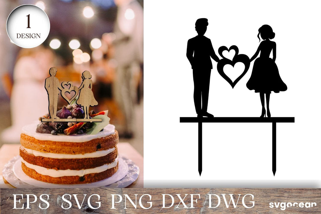 Wedding Cake Toppers | Svg Bundle | Laser Cut File - So Fontsy