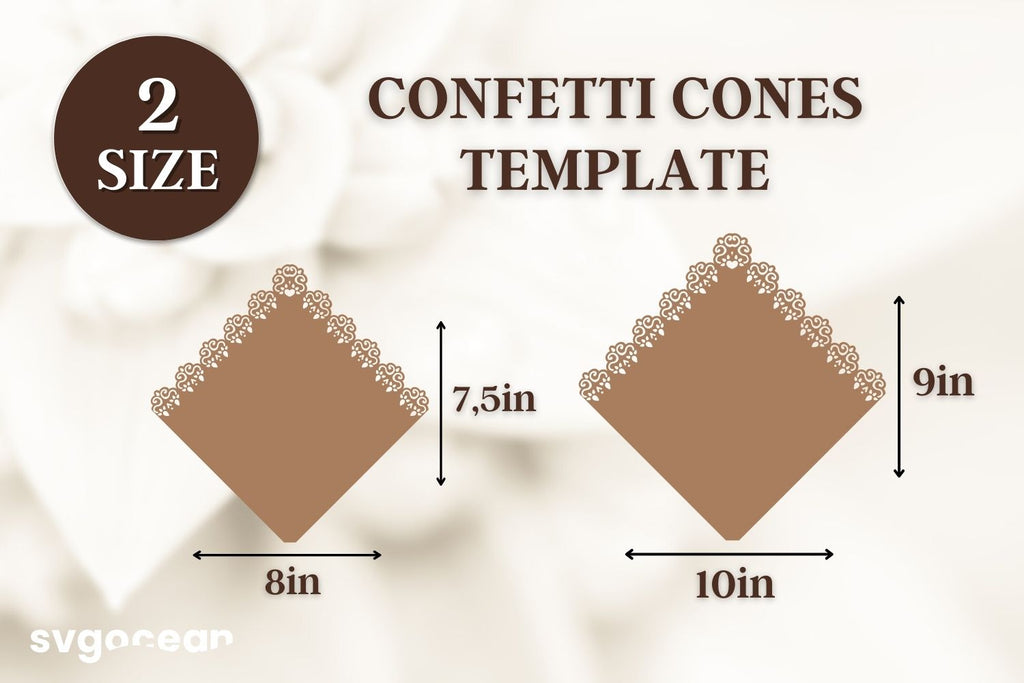 Wedding Confetti Cones SVG Bundle - So Fontsy