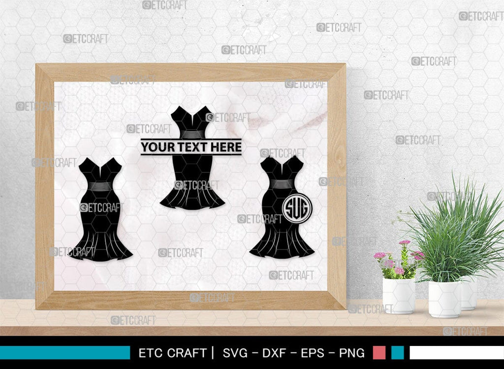 Wedding Dress Monogram, Wedding Dress Silhouette, Wedding Gown SVG ...