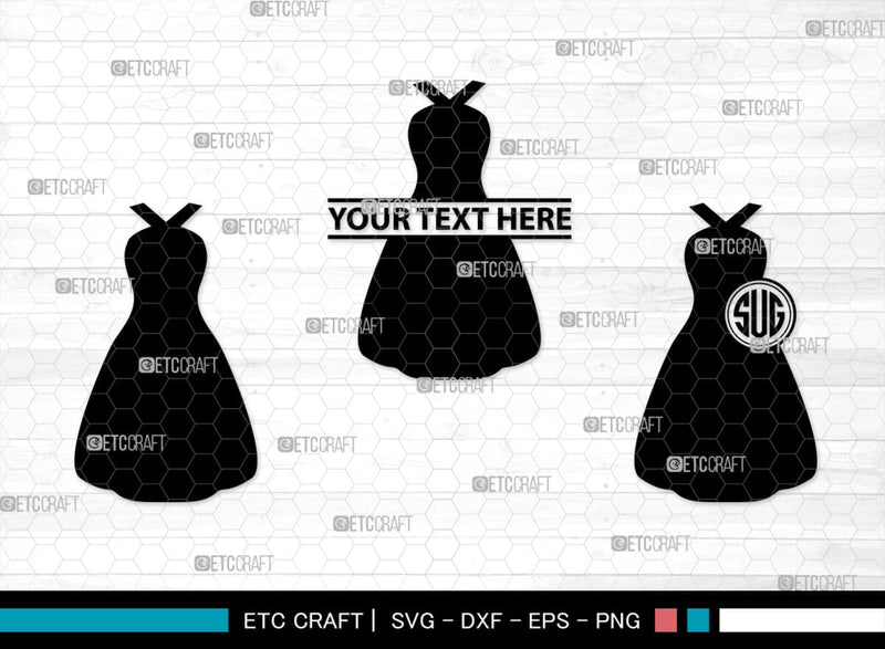 Wedding Dress Monogram, Wedding Dress Silhouette, Wedding Gown SVG ...