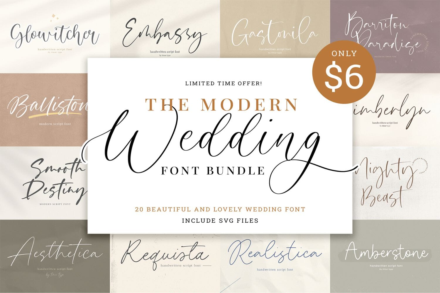 WEDDING FONT BUNDLE - So Fontsy