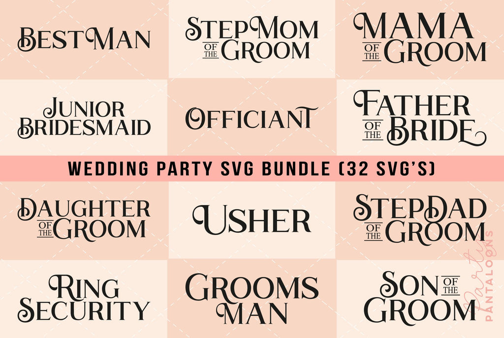 Wedding Party Bundle | 32 SVG's - So Fontsy