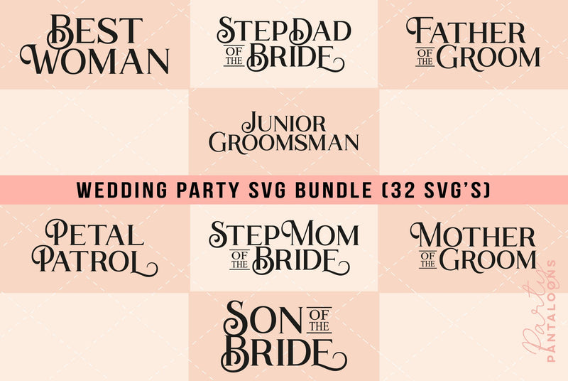 Wedding Party Bundle | 32 SVG's - So Fontsy