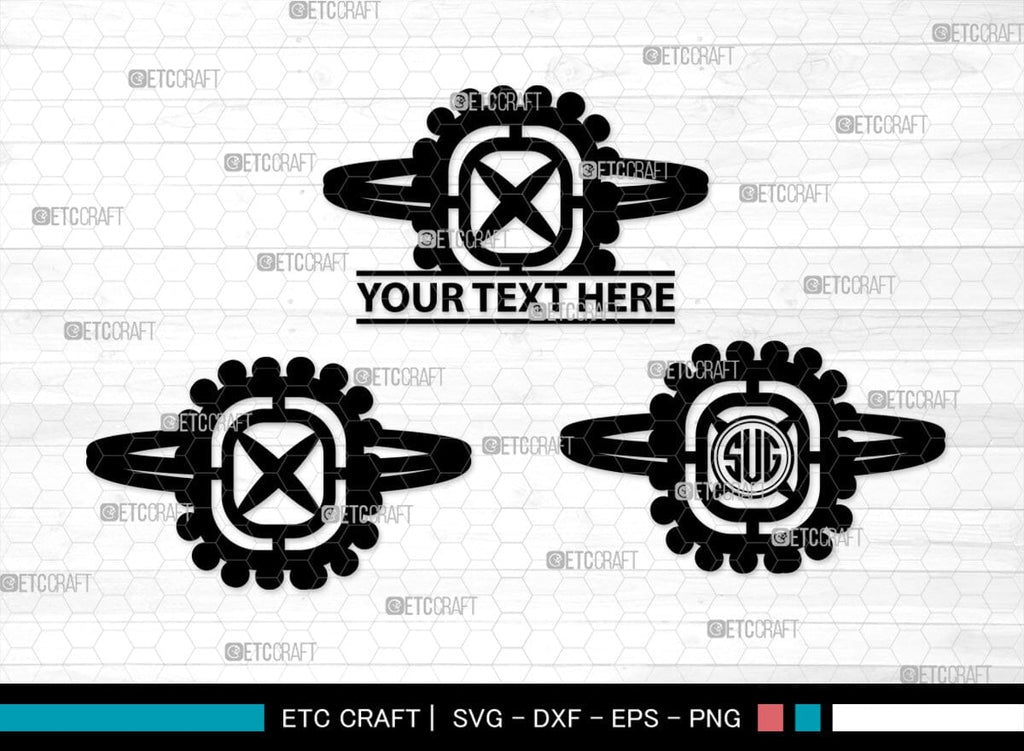 Wedding Ring Monogram, Wedding Ring Silhouette, Diamond Ring SVG, Ring ...