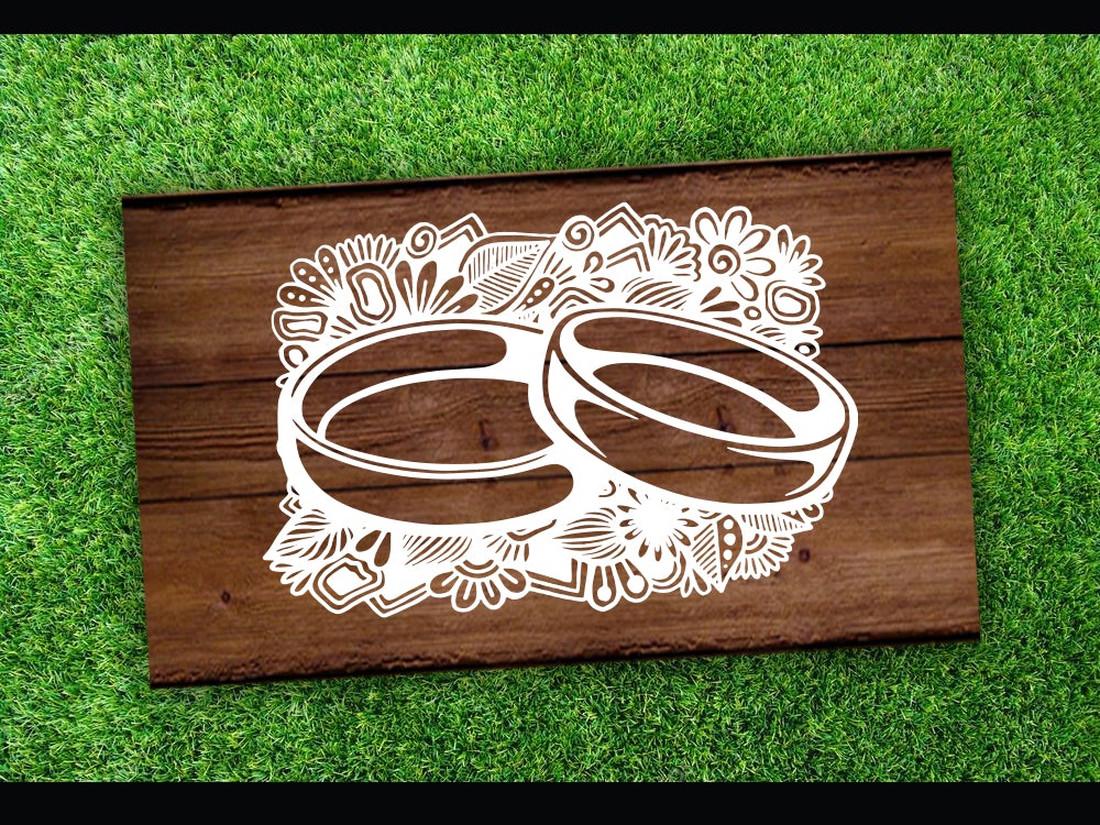 Wedding Ring Sign Board - So Fontsy