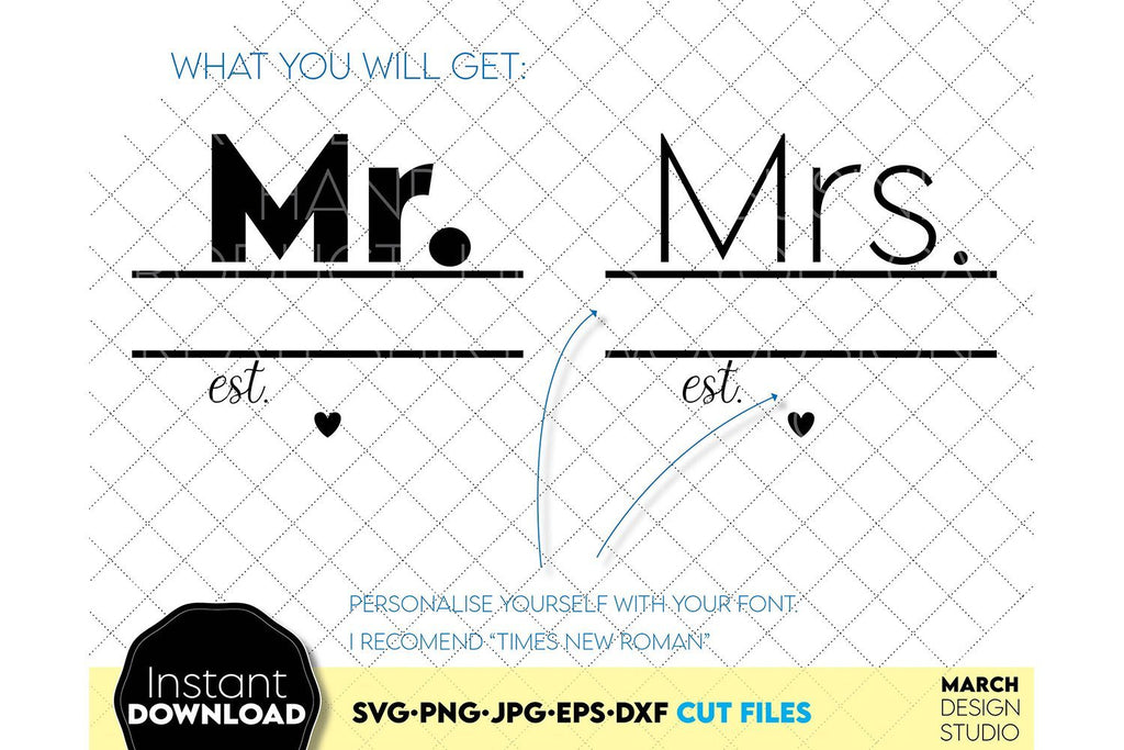 Wedding Shirts | Mr and Mrs Shirt SVG | Just Married PNG - So Fontsy