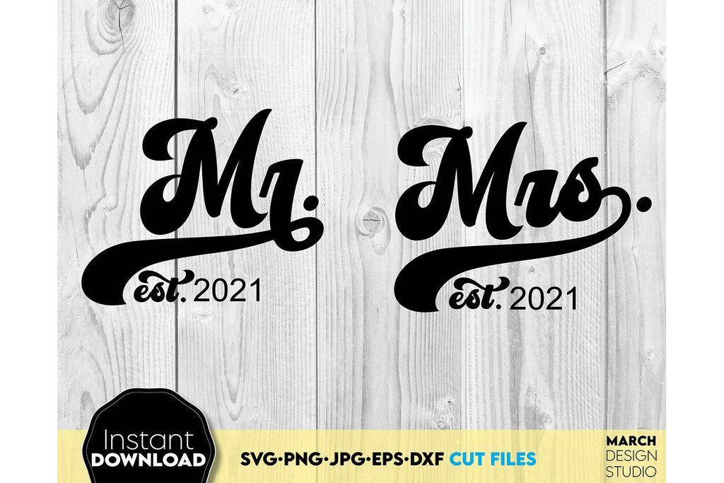 Wedding Shirts | Mr and Mrs Shirt SVG | Just Married PNG - So Fontsy