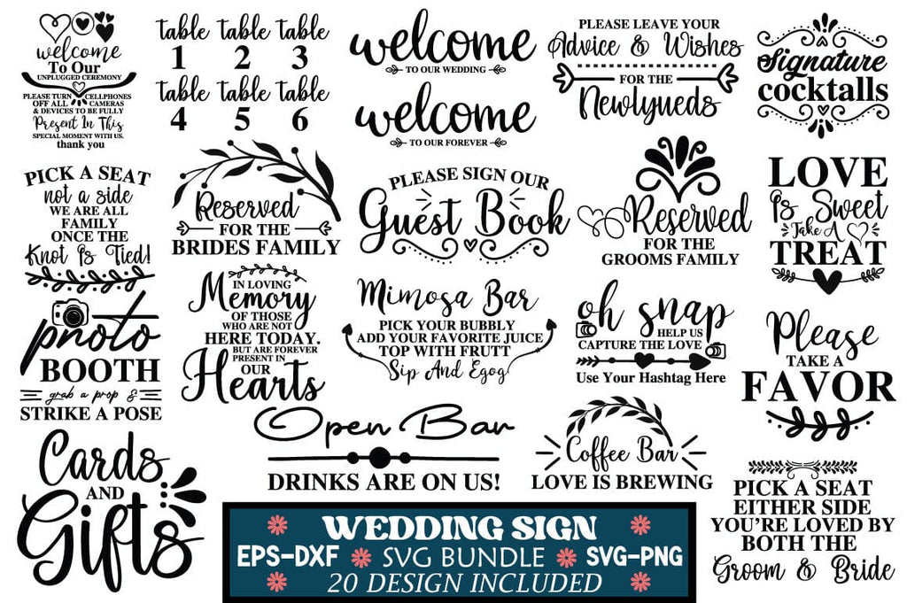Wedding Sign SVG Bundle - So Fontsy