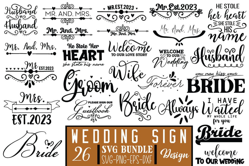 Wedding Sign svg Bundle - So Fontsy