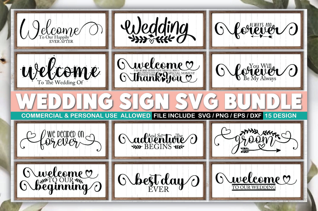 Wedding Sign SVG Bundle - So Fontsy
