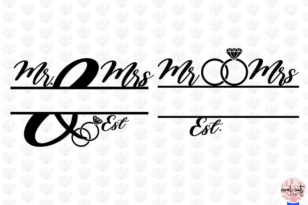 Wedding Split Monogram Bundle EPS SVG DXF JPG PNG - So Fontsy