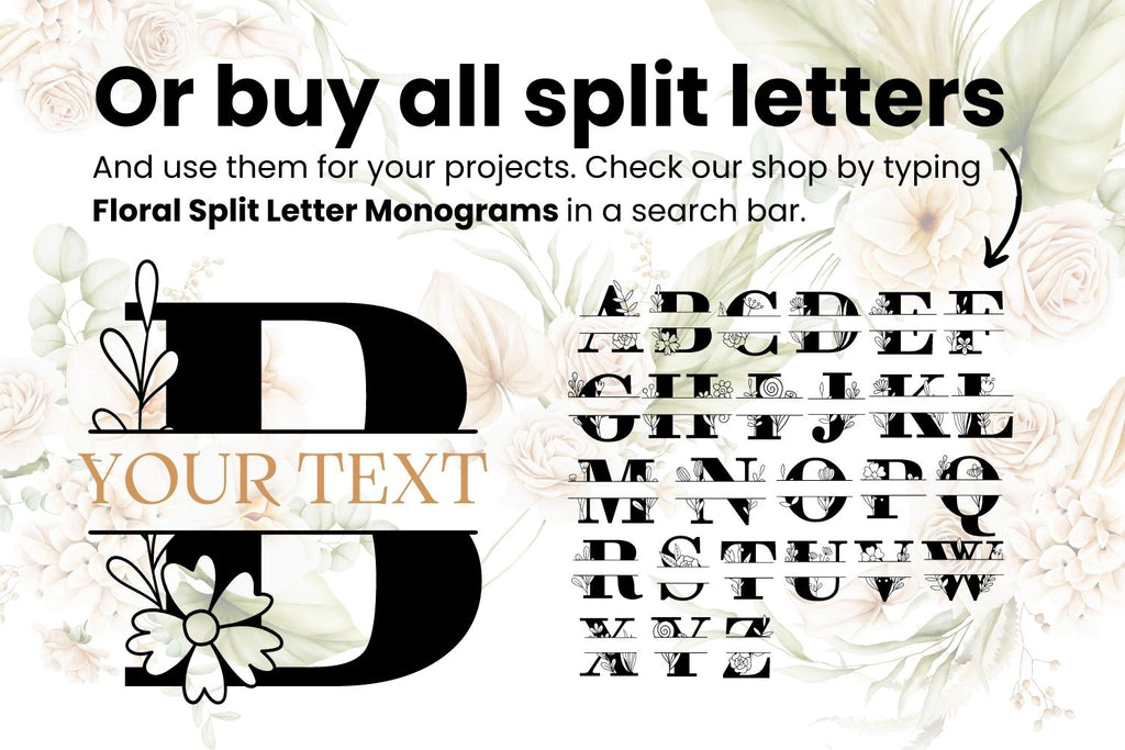 Wedding Split Monogram Letter B SVG - So Fontsy