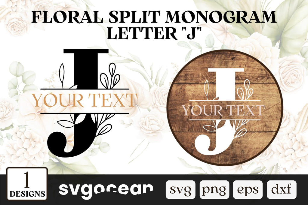 Wedding Split Monogram Letter J SVG - So Fontsy