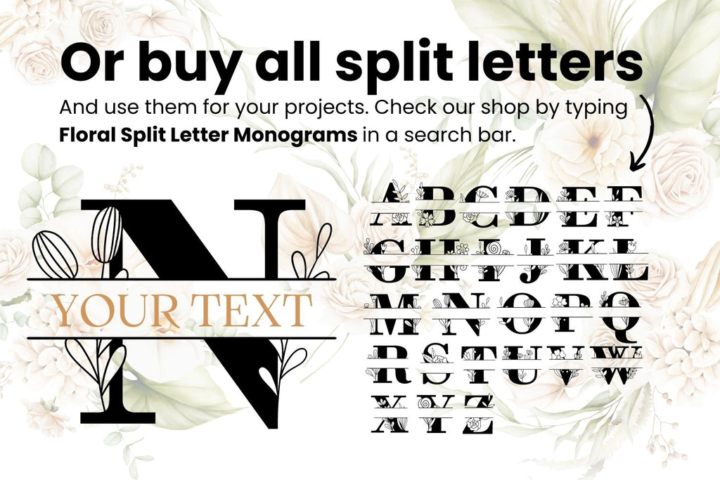 Wedding Split Monogram Letter N SVG - So Fontsy