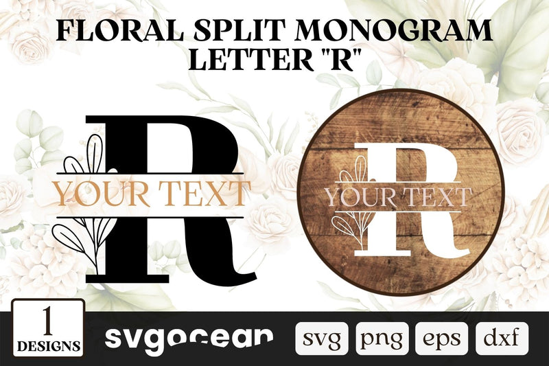 Wedding Split Monogram Letter R SVG - So Fontsy