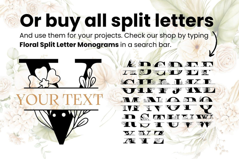 Wedding Split Monogram Letter V SVG - So Fontsy