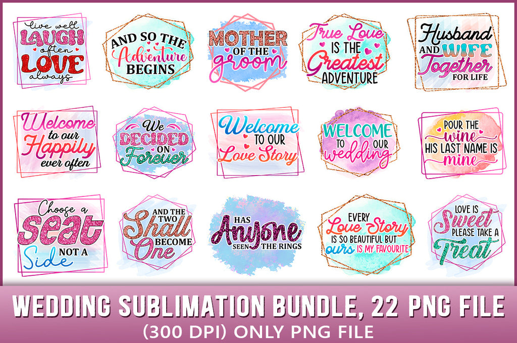 Wedding Sublimation Bundle, Groom Bride Sublimation Bundle - So Fontsy