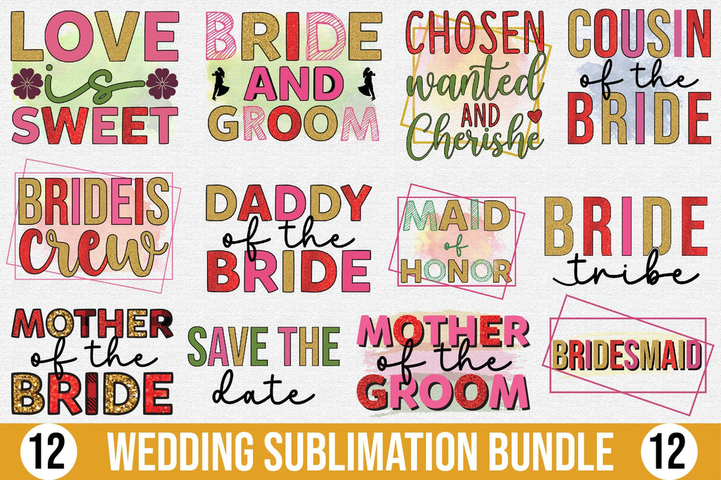 Wedding Sublimation Bundle - So Fontsy