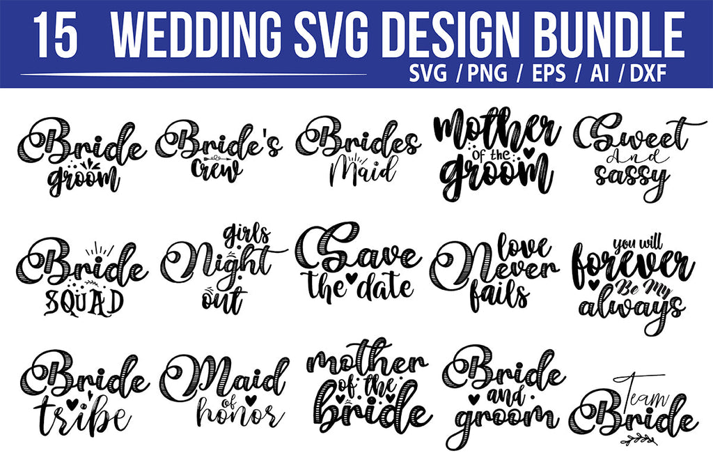 Wedding SVG Design Bundle - So Fontsy