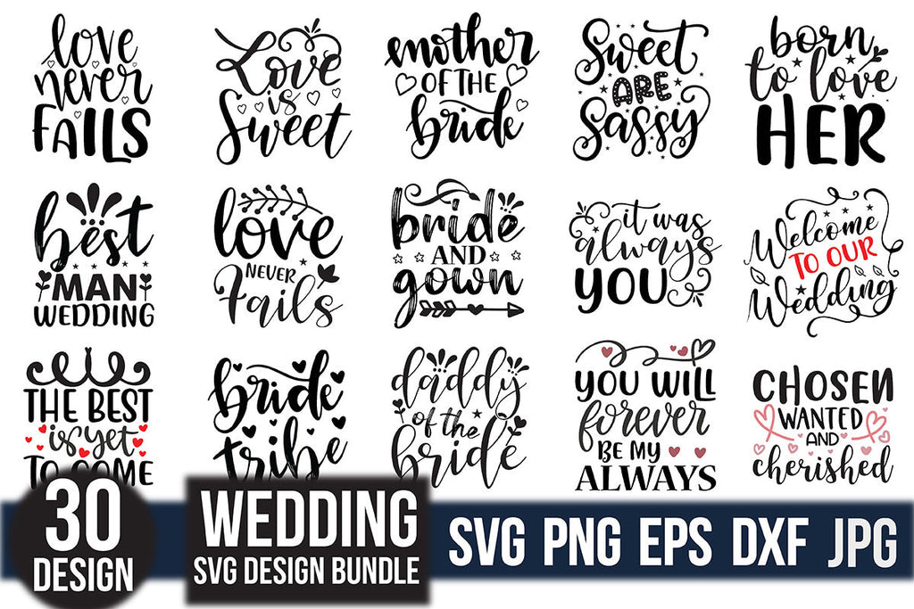 Wedding svg design bundle - So Fontsy