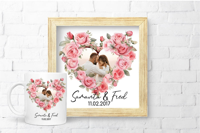 Wedding Wreaths PNG Sublimation Bundle Heart Floral Frame - So Fontsy