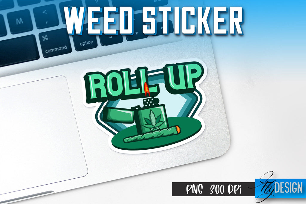 Weed Stickers Sublimation | Marijuana PNG | Happy Design - So Fontsy