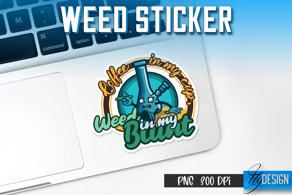 Weed Stickers Sublimation | Marijuana PNG | Happy Design - So Fontsy
