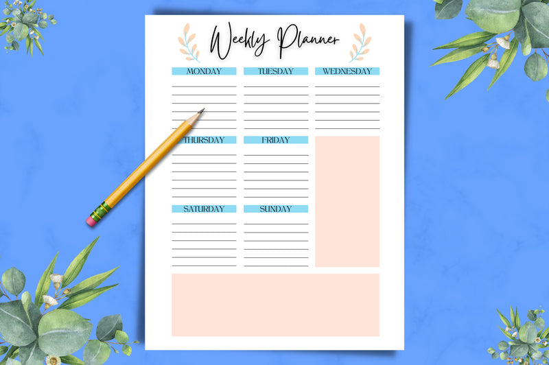 Weekly Planner Printable, Goal Planner - So Fontsy
