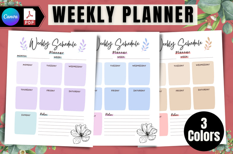 Weekly Planner Printable, Habit Tracker - So Fontsy