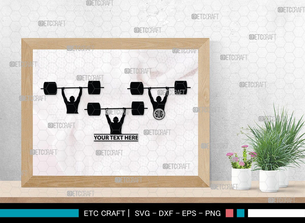 Weight Lifting Man Monogram, Weight Lifting Man Silhouette, Weight ...