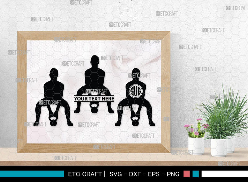 Weight Lifting Man Monogram, Weight Lifting Man Silhouette, Weight ...