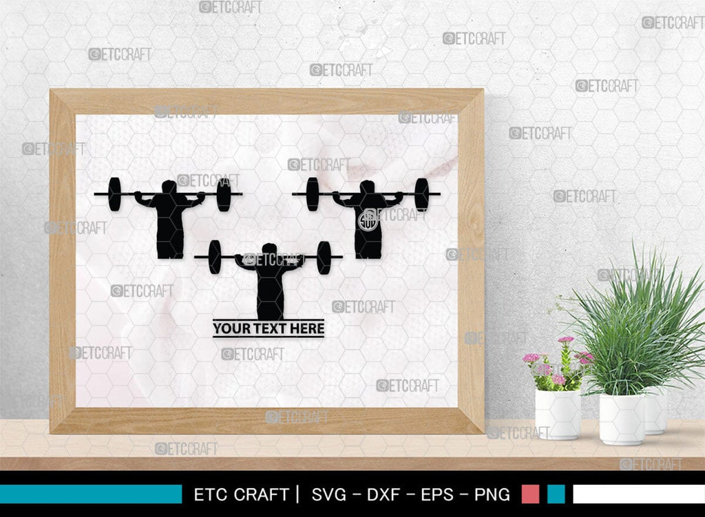 Weight Lifting Man Monogram, Weight Lifting Man Silhouette, Weight ...