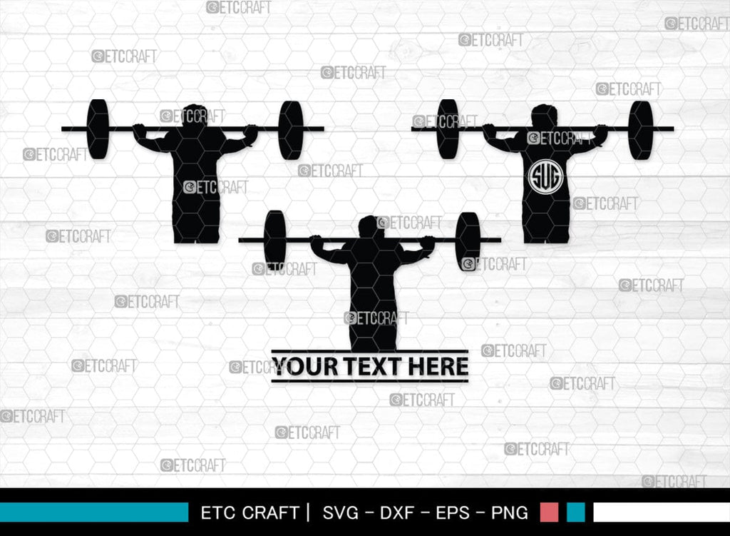 Weight Lifting Man Monogram, Weight Lifting Man Silhouette, Weight ...