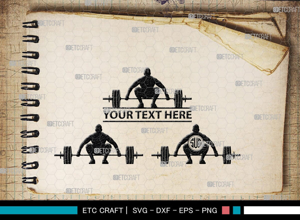 Weight Lifting Man Monogram, Weight Lifting Man Silhouette, Weight ...